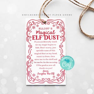 Editable Magical Elf Dust Printable Gift Tag Instant Download ...