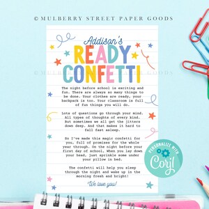 Personalized Ready Confetti Printable Card Instant Download 1st Day of ...