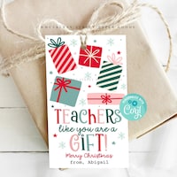 Printable Christmas Teacher Gift Tag | Santa's Favorite Teacher ...