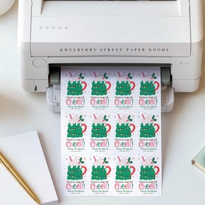 Holiday Hot Cocoa Gift Tag Printable Have a Cup of Cheer Christmas Mug ...