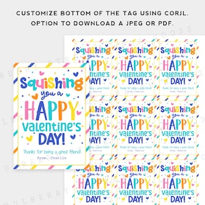 Printable Squishing You a Happy Valentine's Day Card Squish Toy ...