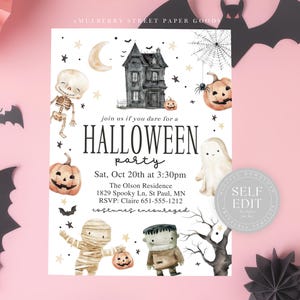Editable Halloween Invitation Printable Halloween Party Invite Canva ...