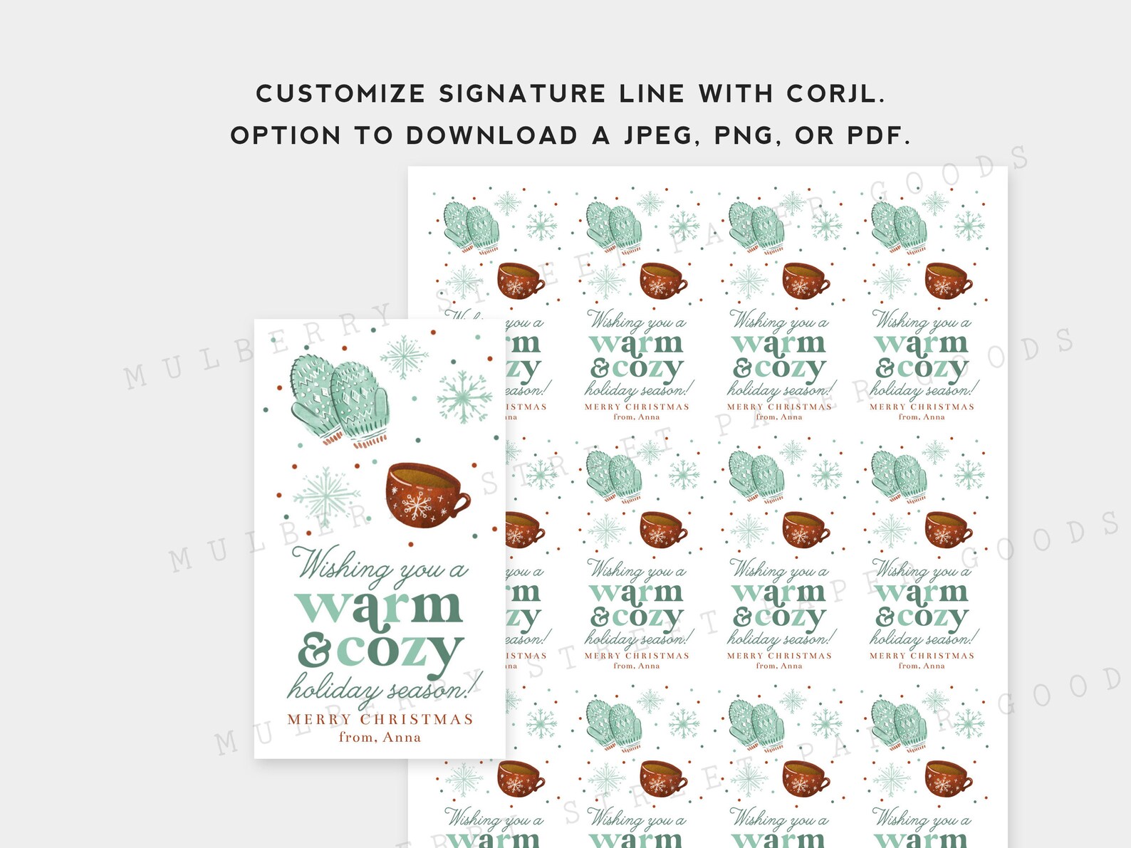 Wishing You a Warm and Cozy Holiday Season Printable Gift Tag, Mittens ...