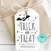 Printable Treat Bat Halloween Tag, Trick or Treat Printable Bag Tag ...
