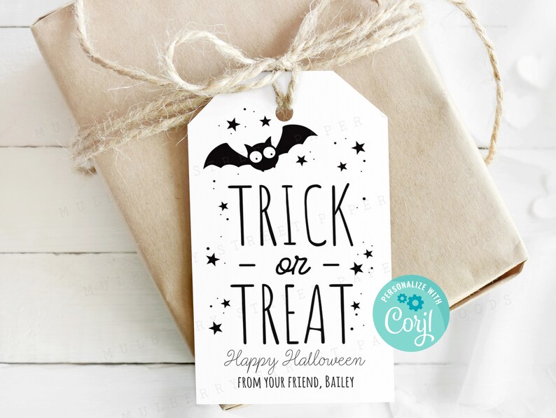 Printable Treat Bat Halloween Tag Trick or Treat Printable - Etsy