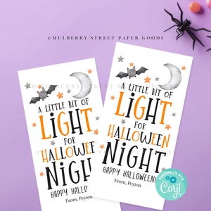 Printable Halloween Glow Stick Holder, A Little Bit of Light for ...