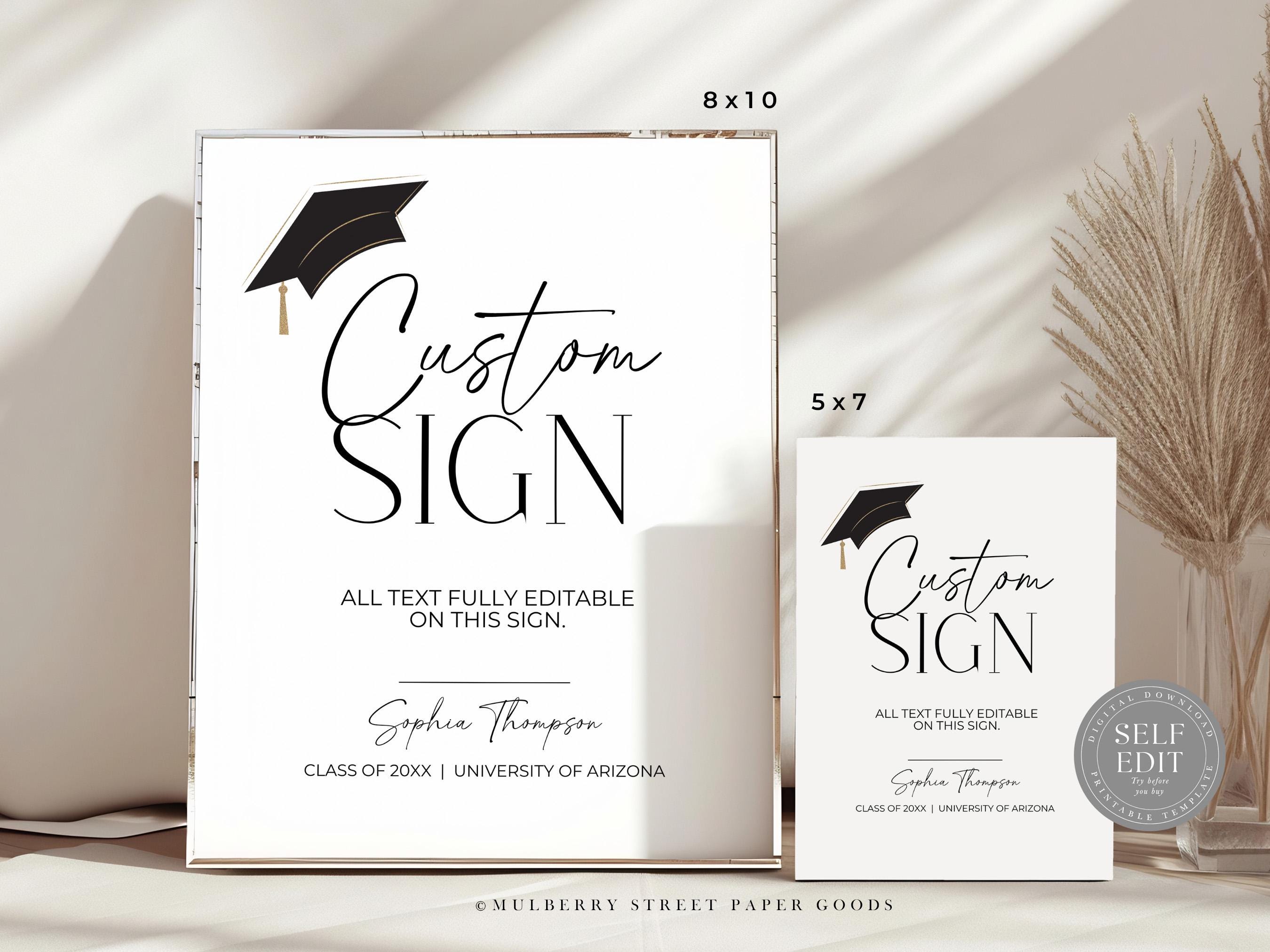Editable Graduation Party Sign Instant Download Custom Graduation Sign ...