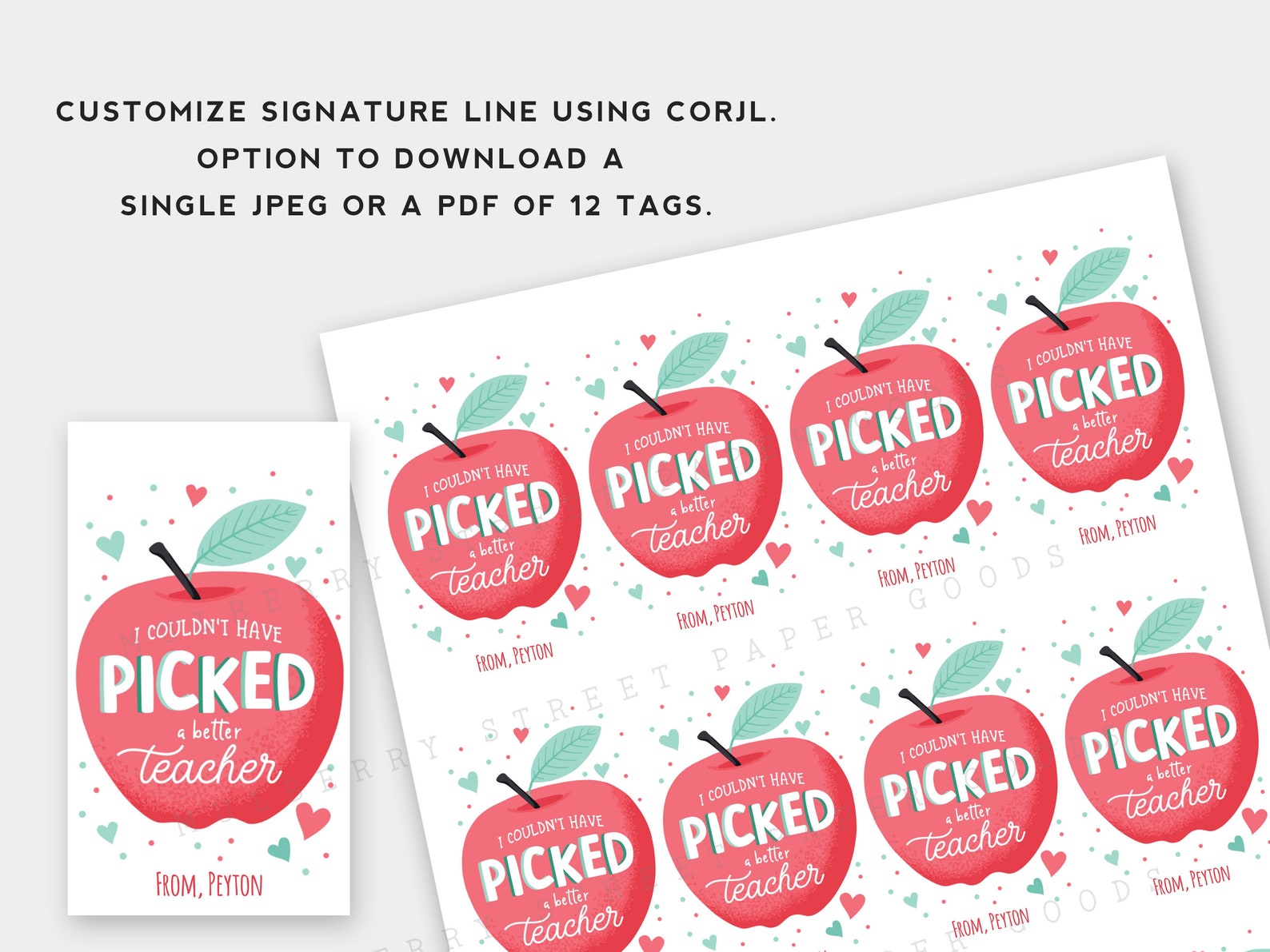 I Couldn't Have Picked A Better Teacher Printable Gift Tag, Teacher ...