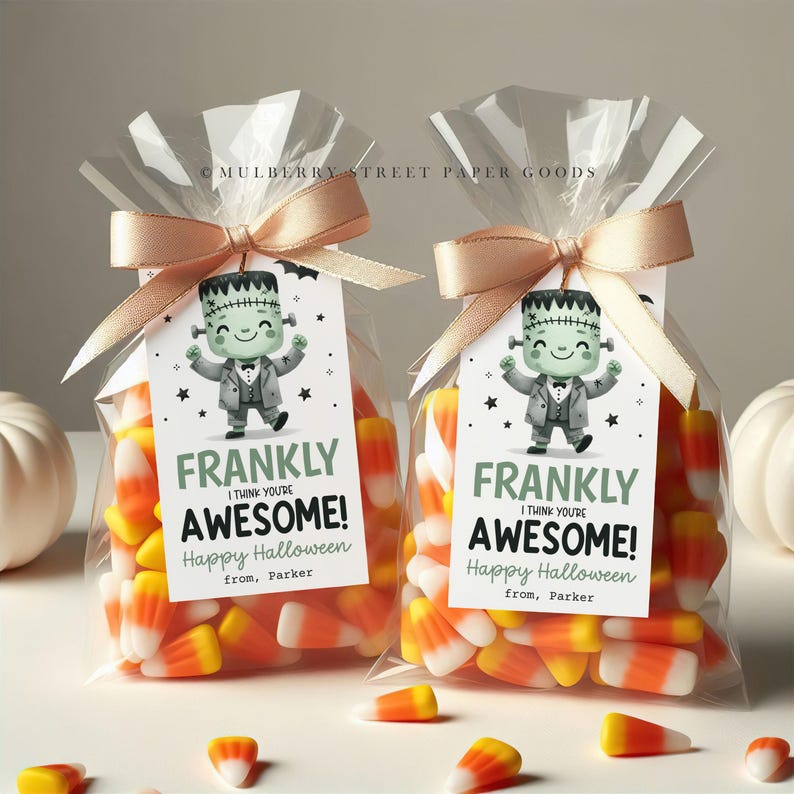 Editable Halloween Gift Tag Instant Download Cute Frankenstein ...