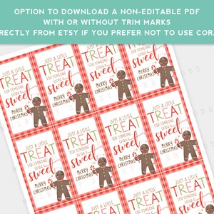 Printable Treat for Someone Extra Sweet Christmas Tag, Merry Christmas ...
