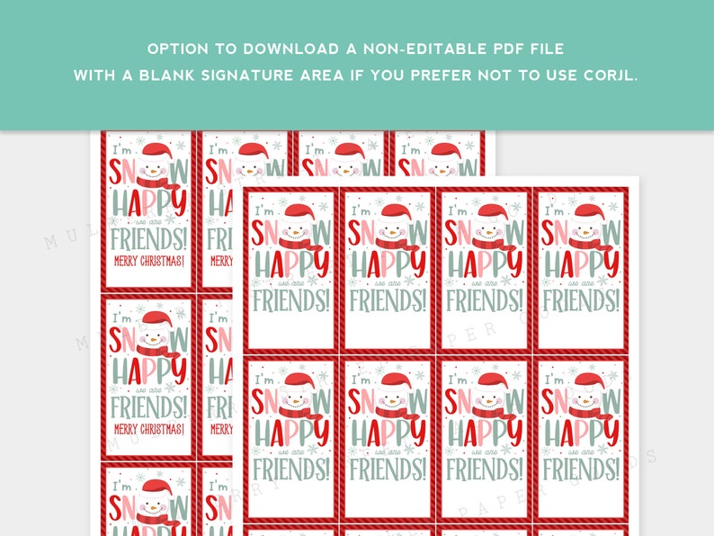 Snow Happy We Are Friends Christmas Gift Tag, Snowman Holiday Party ...