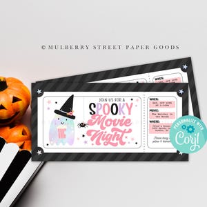 Editable Halloween Movie Night Invite Template Kids Spooky Halloween ...