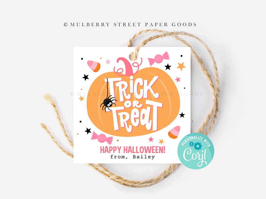 Instant Download Halloween Tag Printable Trick or Treat Tag Halloween ...