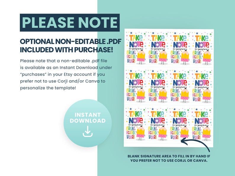 Printable Back to School Gift Tag Canva Template Digital Download Take ...