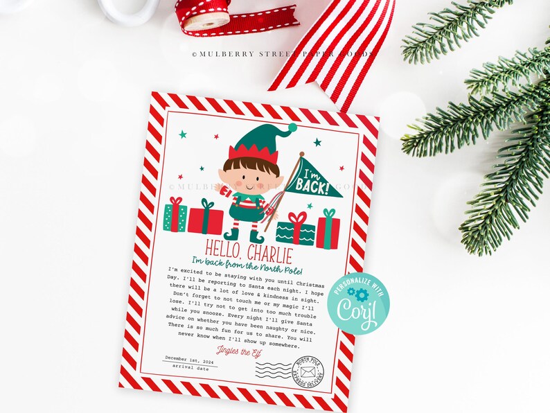 Editable Elf Arrival Letter Template Digital Download Personalized ...