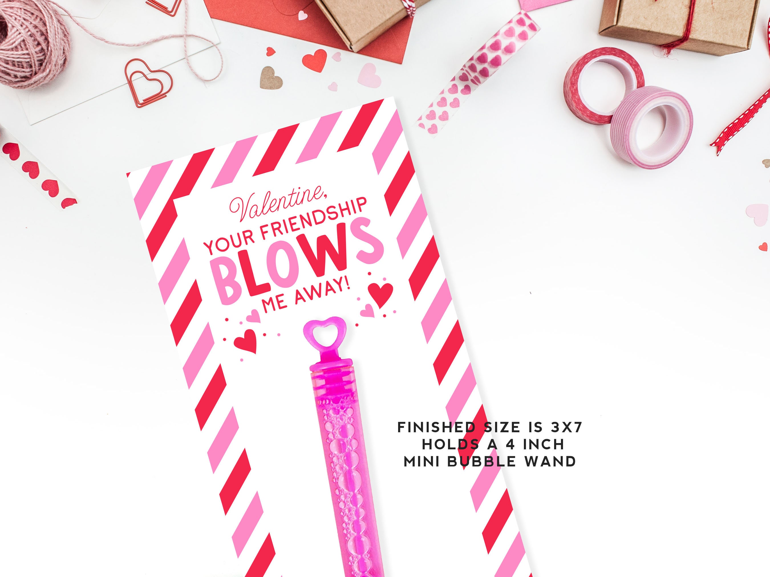 Printable Bubble Wand Valentine's Day Card Instant | Etsy