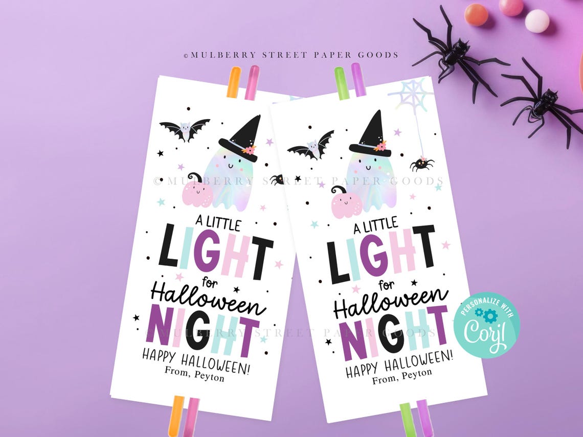 Glow Stick Halloween Printable Light for Halloween Night Tag Halloween ...