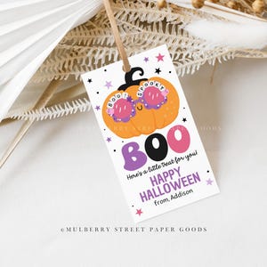 Editable Halloween Gift Tag Printable Boo Here's a Little Treat for You ...