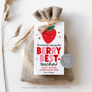 Berry Best Teacher Gift Tag Printableteacher Appreciation Gift Tag ...
