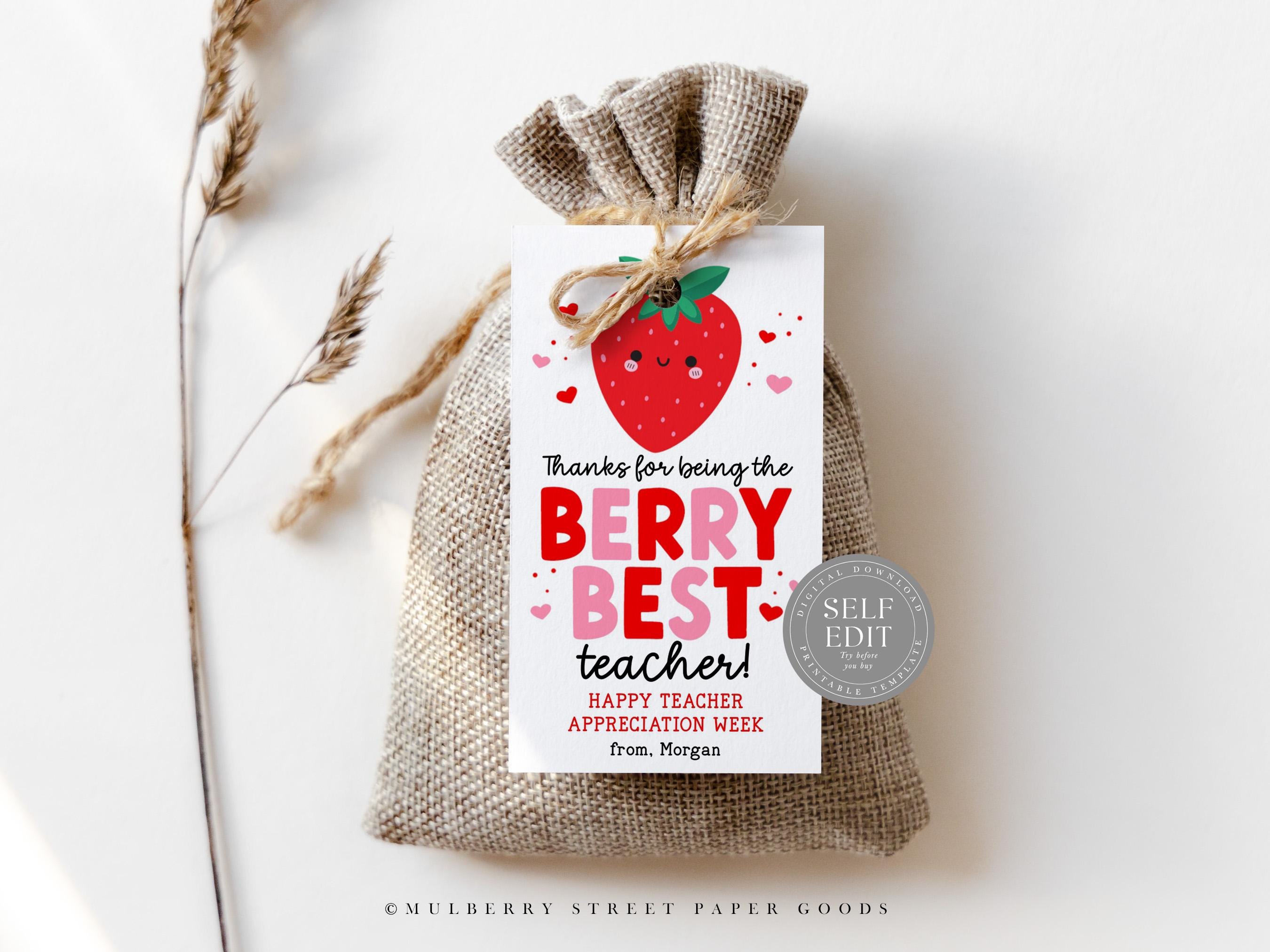Berry Best Teacher Gift Tag Printableteacher Appreciation Gift Tag ...