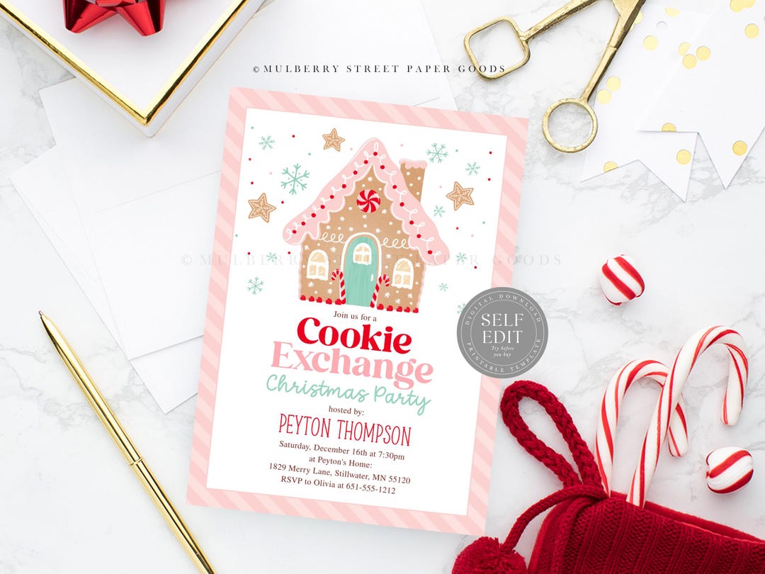 Editable Christmas Party Invitation Template Digital Download ...