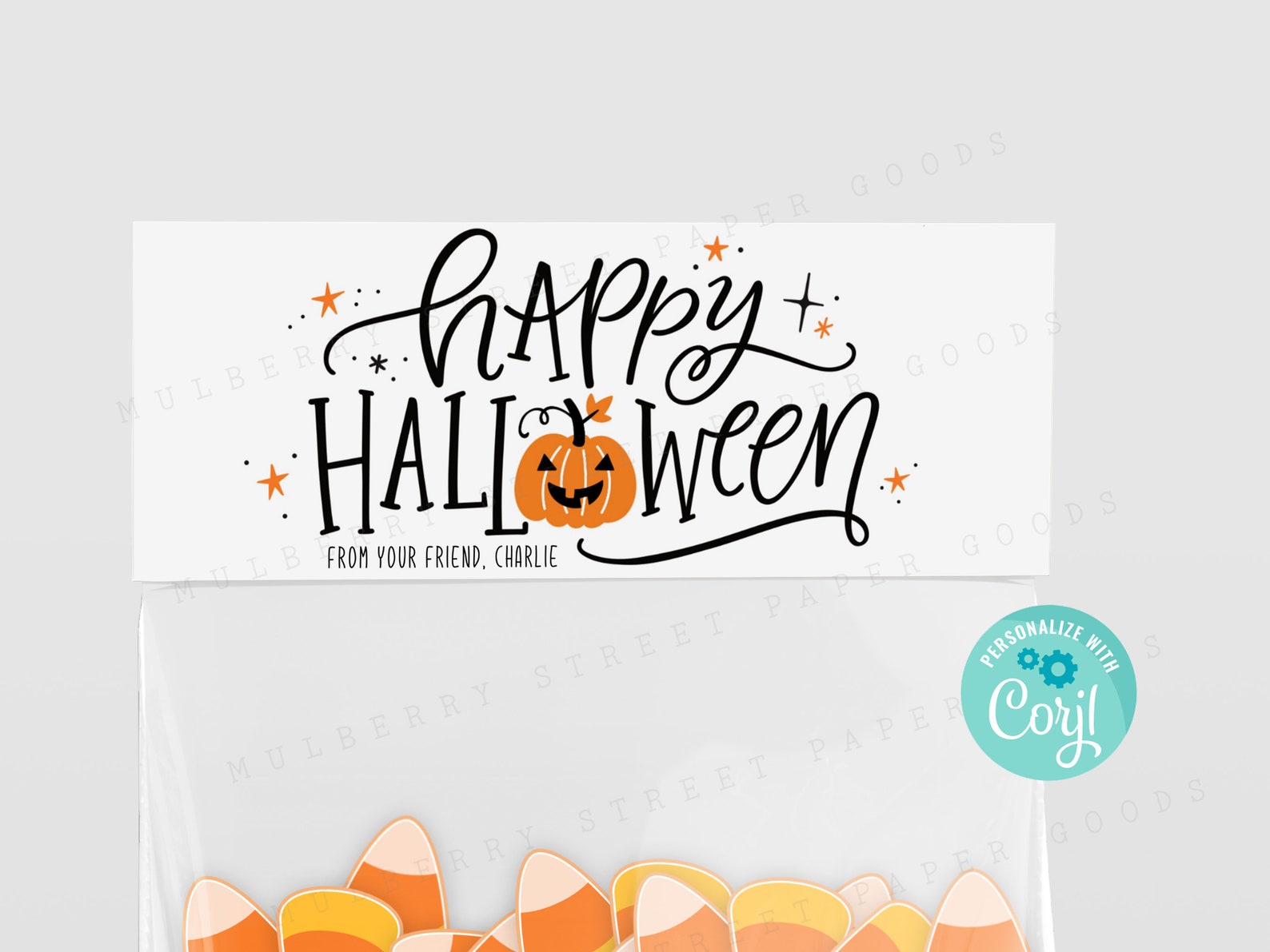 Printable Happy Halloween Bag Topper Candy Bag Topper Cookie - Etsy