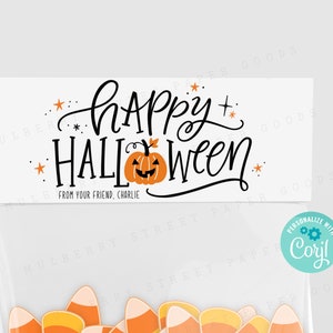 Printable Happy Halloween Bag Topper, Candy Bag Topper, Cookie Bag ...