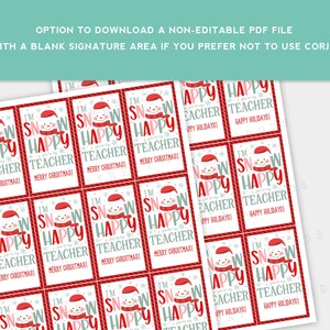 I'm Snow Happy You're My Teacher Gift Tag Printable, Editable Christmas ...