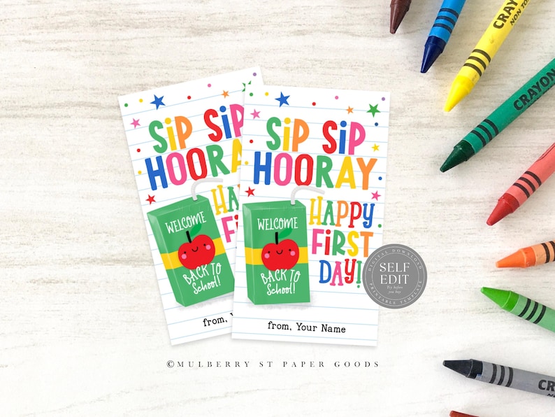 Printable Back to School Gift Tag Canva Template Digital Download Cute ...