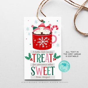 Editable Hot Cocoa Gift Tag Printable A Little Treat for Someone Sweet ...