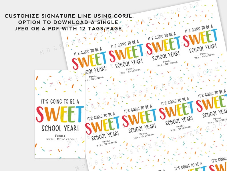 Printable It's Going to Be a Sweet School Year Gift Tag - Etsy