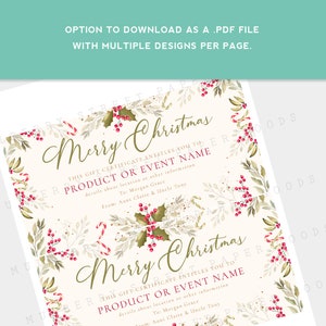 Editable Christmas Gift Certificate, Printable Custom Gift Voucher, All ...