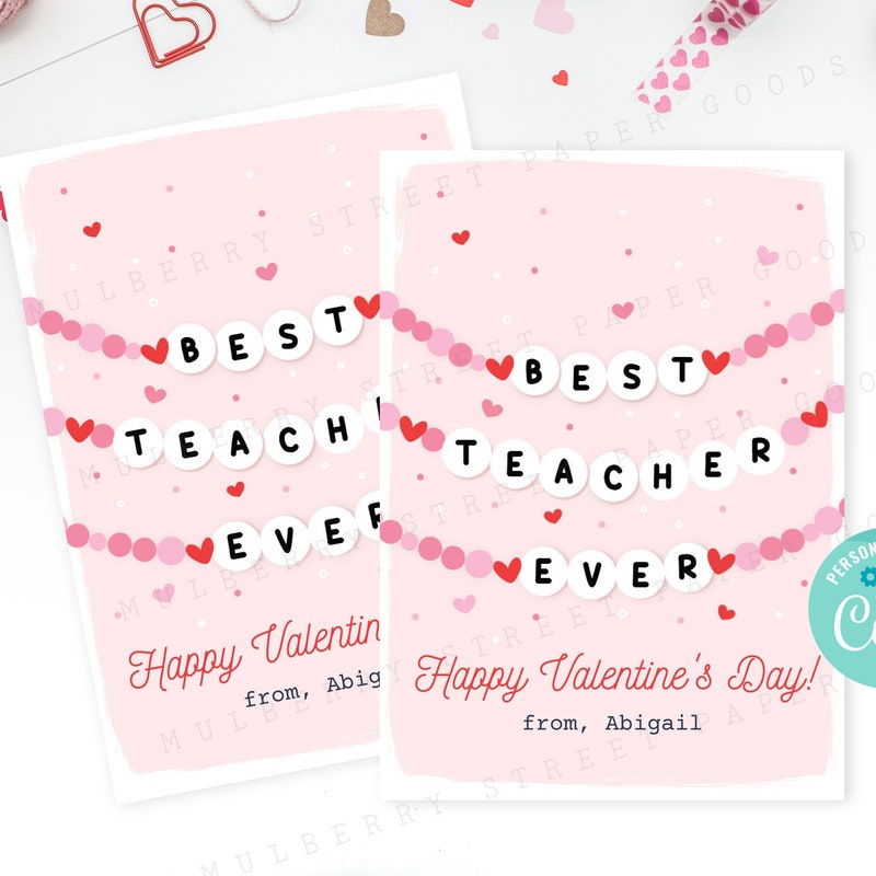 Teacher Valentine Card - Etsy
