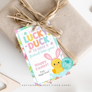 Rubber Duck Easter Gift Tag Printable Instant Download Kids Easter ...