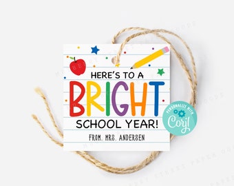 PRINTABLE Bright School Year Gift Tag First Day of School - Etsy