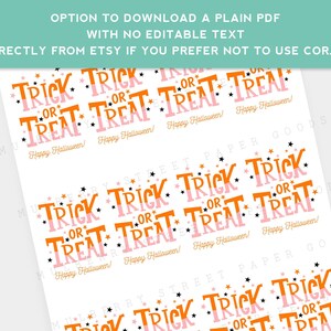 Halloween Printable Gift Tag Pastel Halloween Trick or Treat Tag Pink ...