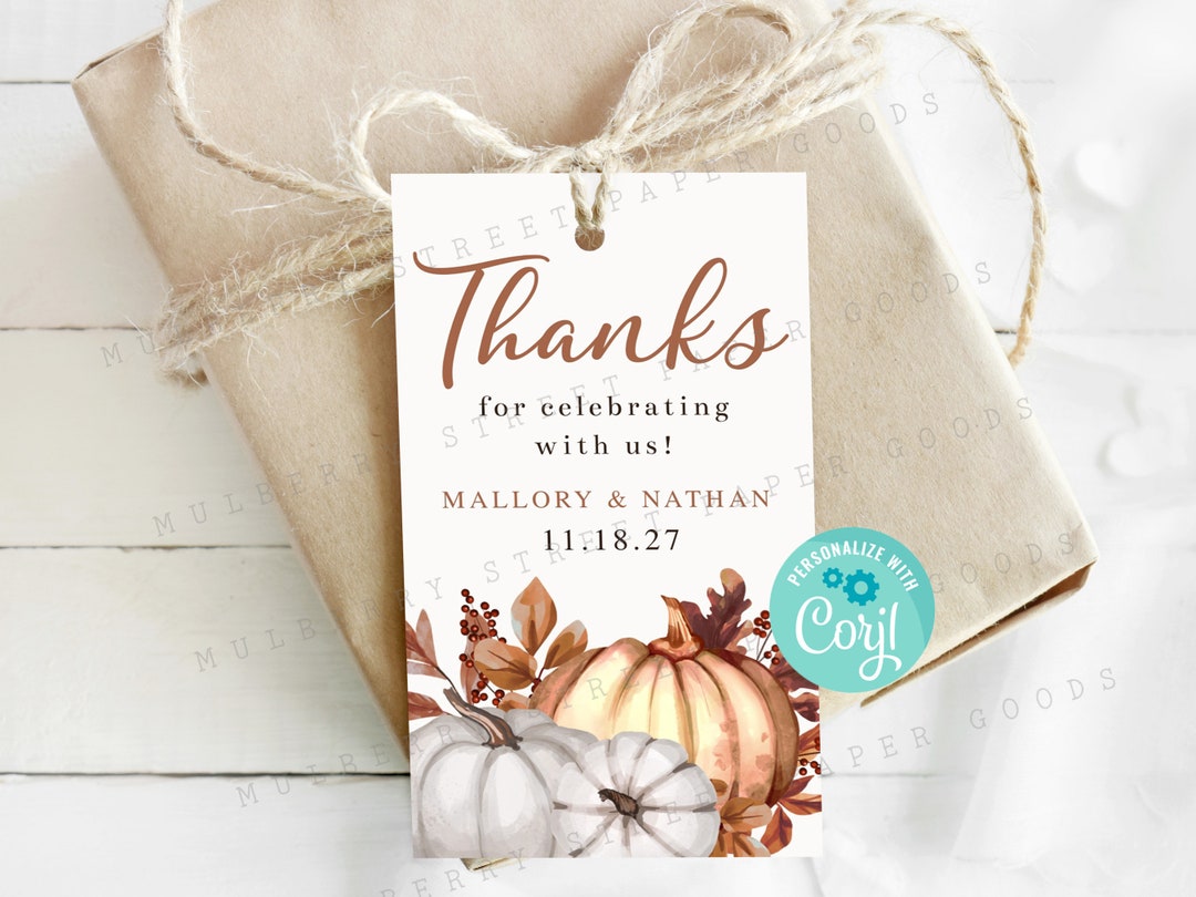 Fully Editable Autumn Gift Tag, Fall Treat Bag Gift Tag, All Text ...