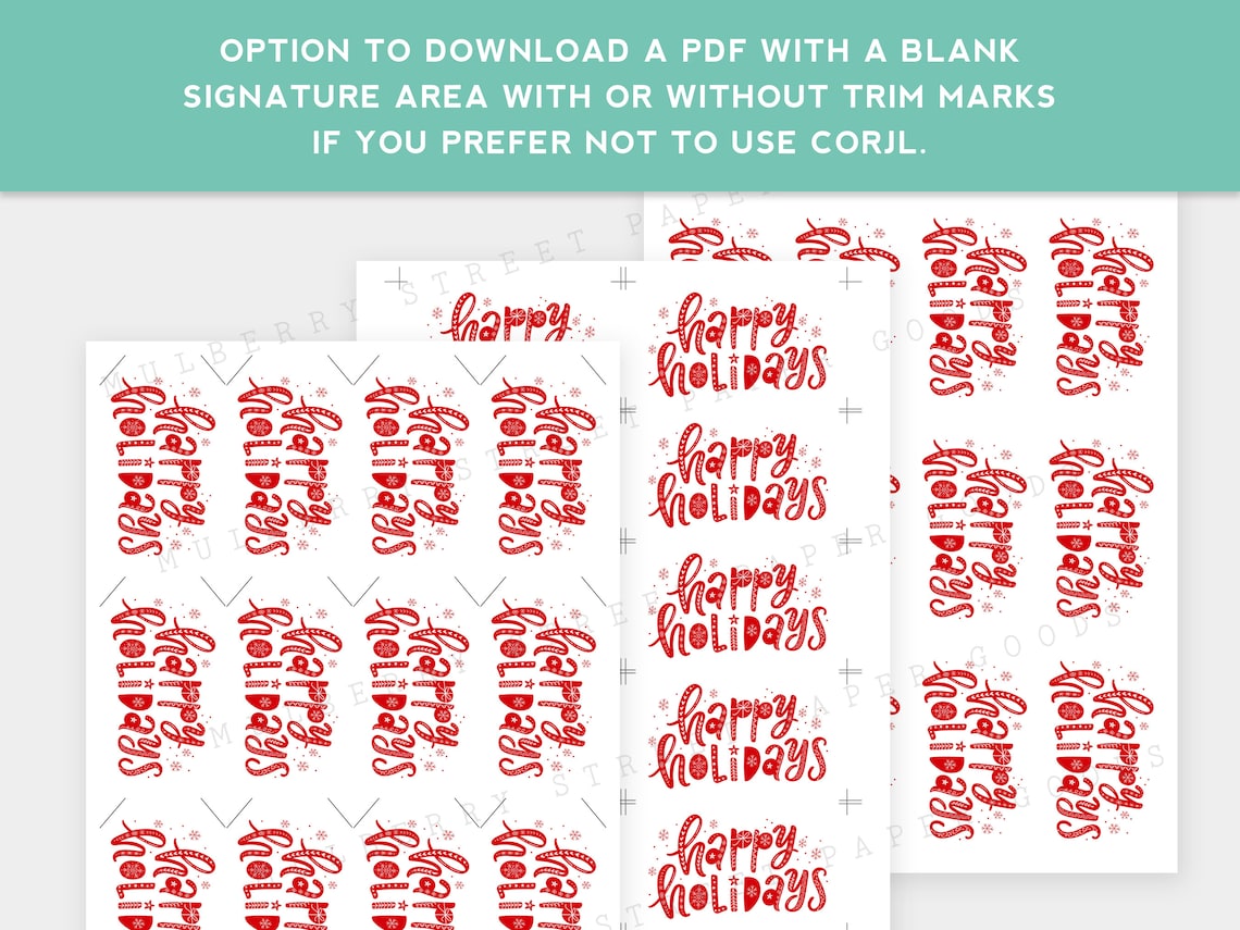 Printable Happy Holidays Gift Tag Christmas or Holiday Party - Etsy