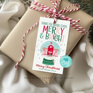 School Christmas Gift Tag Printable Thanks for Making School Merry and ...