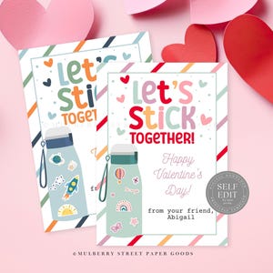 Water Bottle Sticker Valentine Card Printable Classroom Valentine Party ...