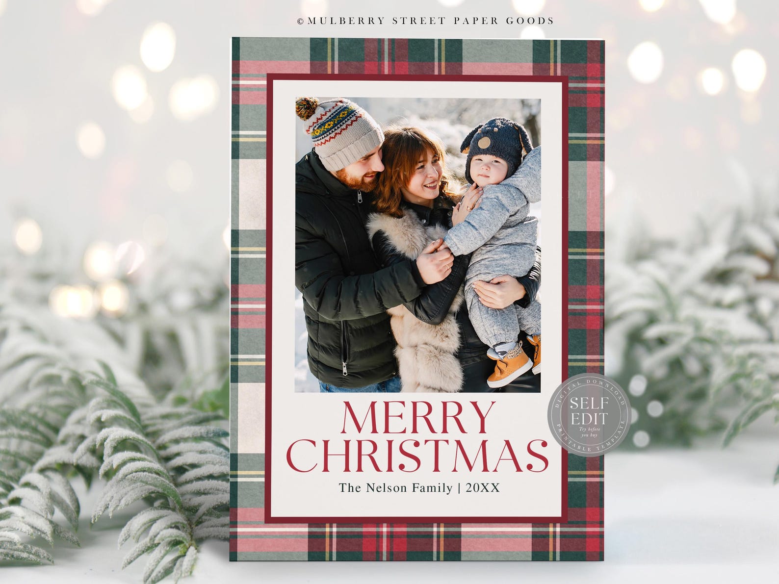 Editable Christmas Photo Card Printable Digital Download Personalize ...