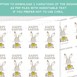 Printable Sweet Easter Bunny Gift Tag, Instant Download Easter Basket ...