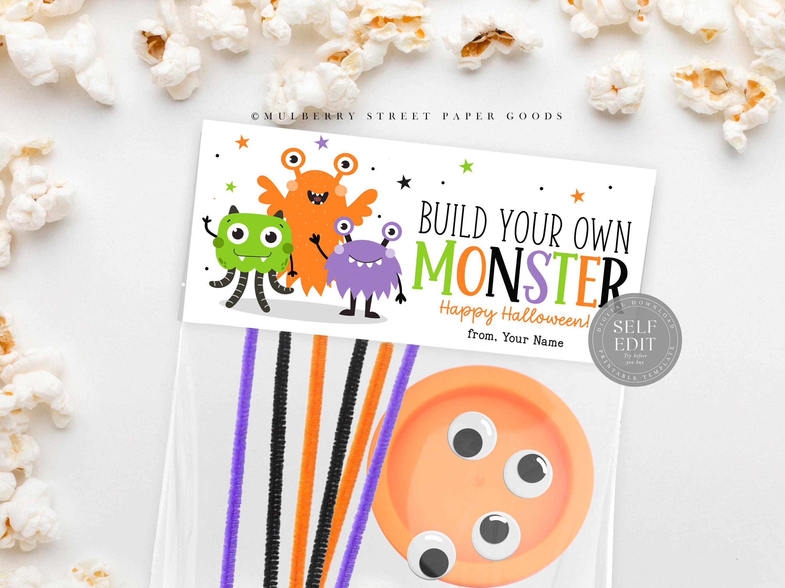 Build Your Own Monster Bag Topper Printable Digital Download Not so ...