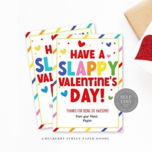 Printable Have A Slappy Valentine's Day Card Slap Bracelet Valentine ...