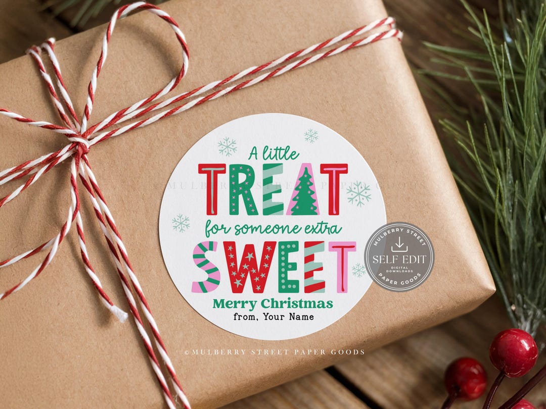 Sweet Treat Christmas Gift Tag Printable Digital Download Canva ...