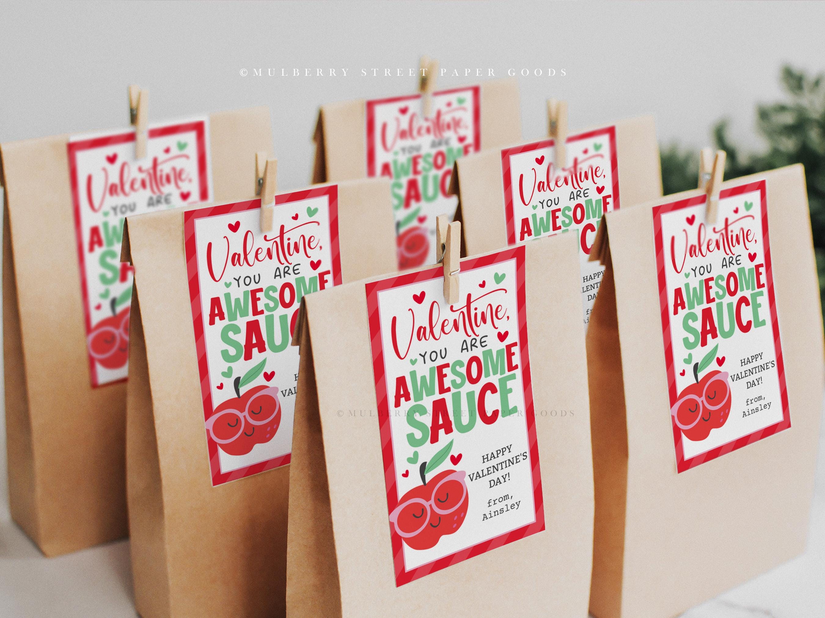 Printable You Are Awesome Sauce Valentine's Day Card Kids Classroom ...