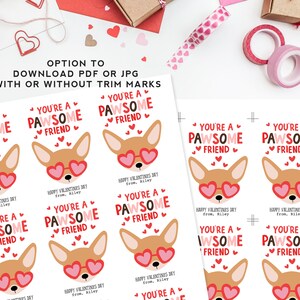 Printable Puppy Valentine's Day Classroom Card, Instant Download ...
