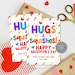 Printable Hugs and Squishes Valentine's Day Card Kids School Classroom ...