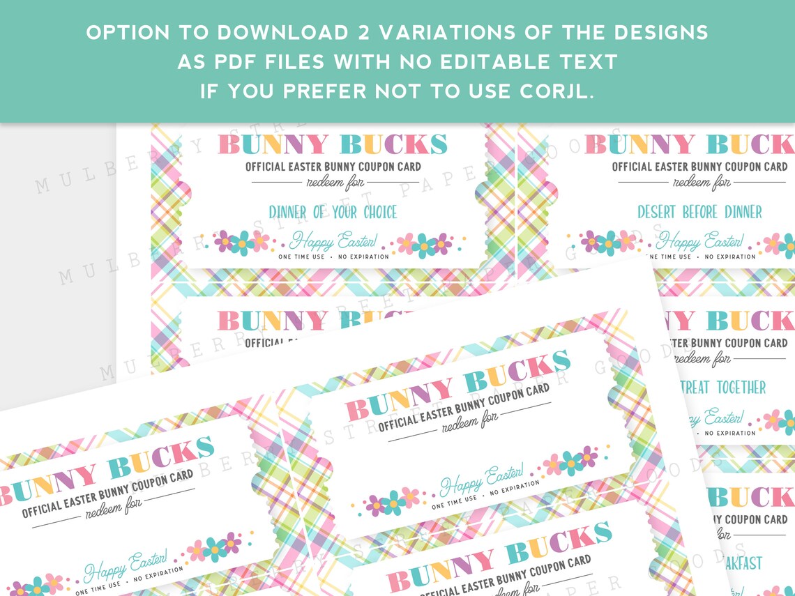 Printable Easter Bunny Bucks Kids Easter Egg Stuffers Easter - Etsy