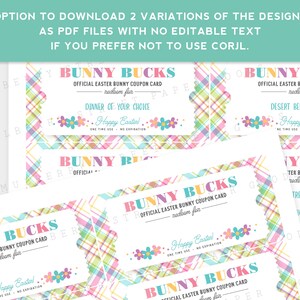 Printable Easter Bunny Bucks, Kids Easter Egg Stuffers, Easter Play ...